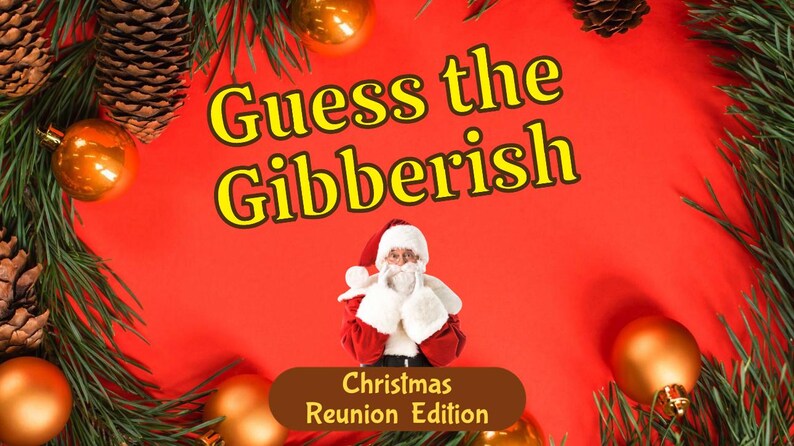 Guess the Gibberish Game - Ideal for Christmas Reunion Trivia & Family ...