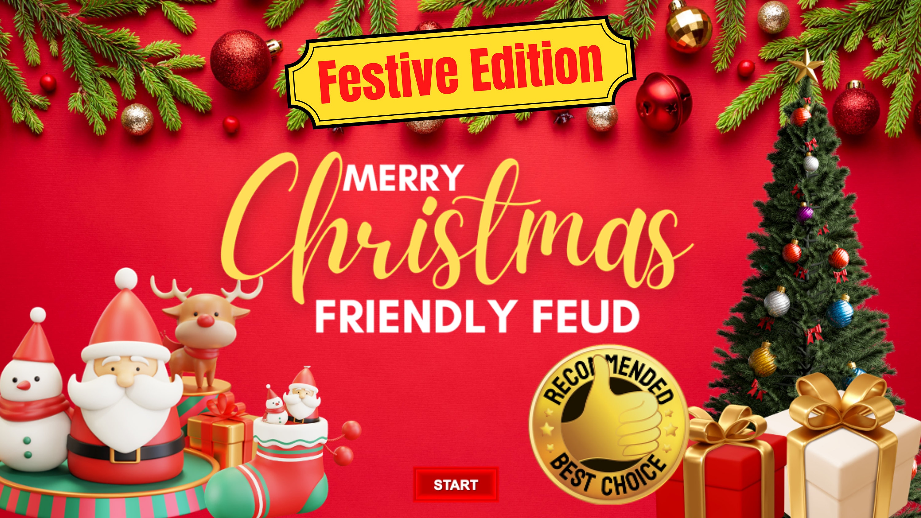 New Merry Christmas Friendly Feud Game - Customizable Family Feud With ...
