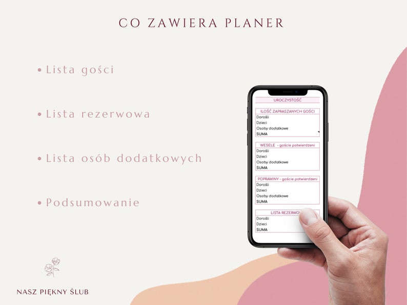 Planer Wedding Guest List Excel and Google Spreadsheet Polish Version PL - Etsy
