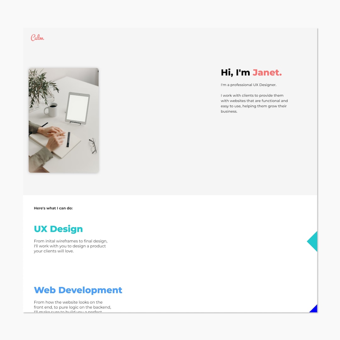 Calm – Minimal Portfolio HTML Template | Designer Website Theme | Creative Business Site ...