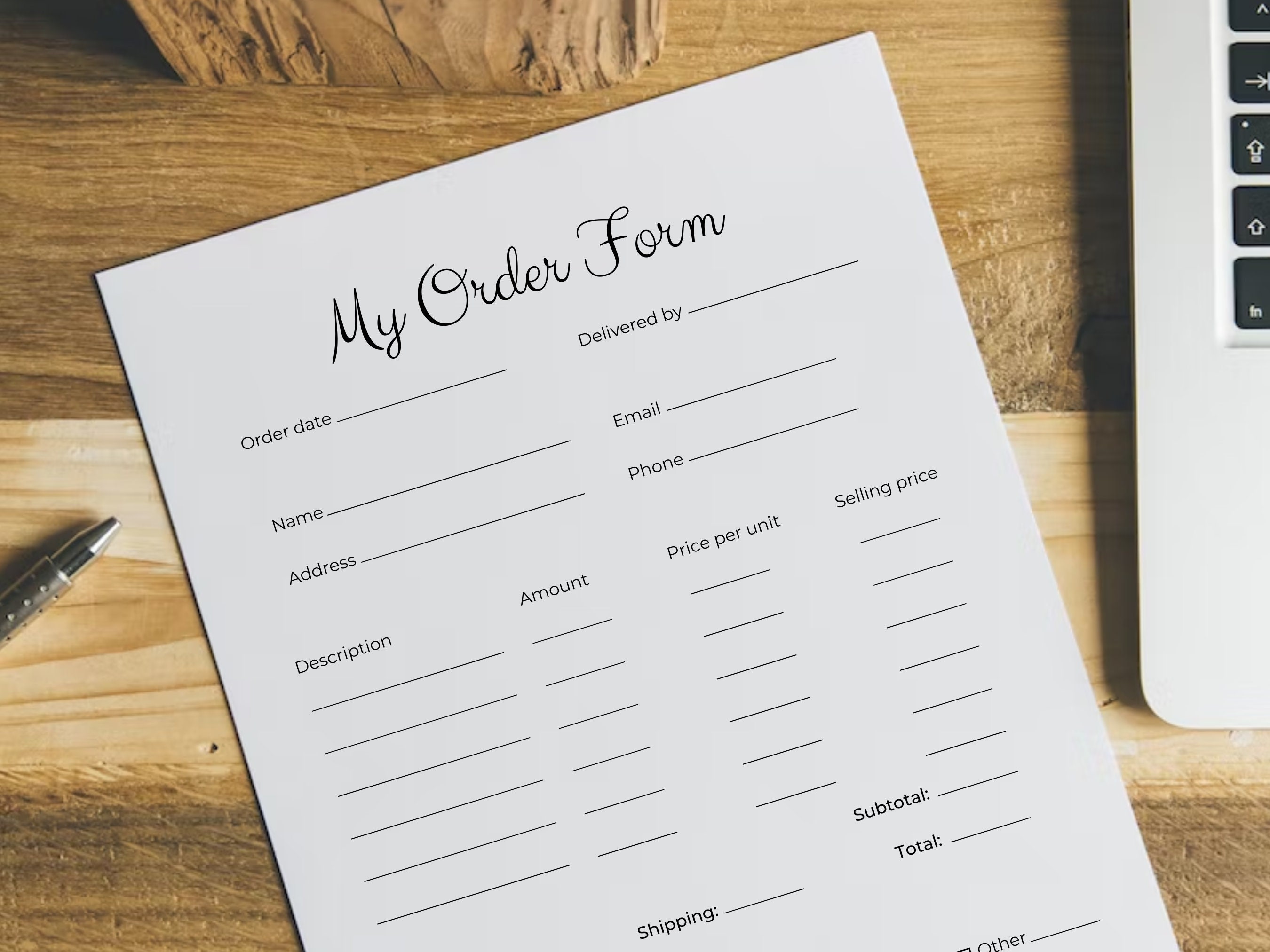 Editable Order Form Template | Printable Business Order Sheet | Canva ...