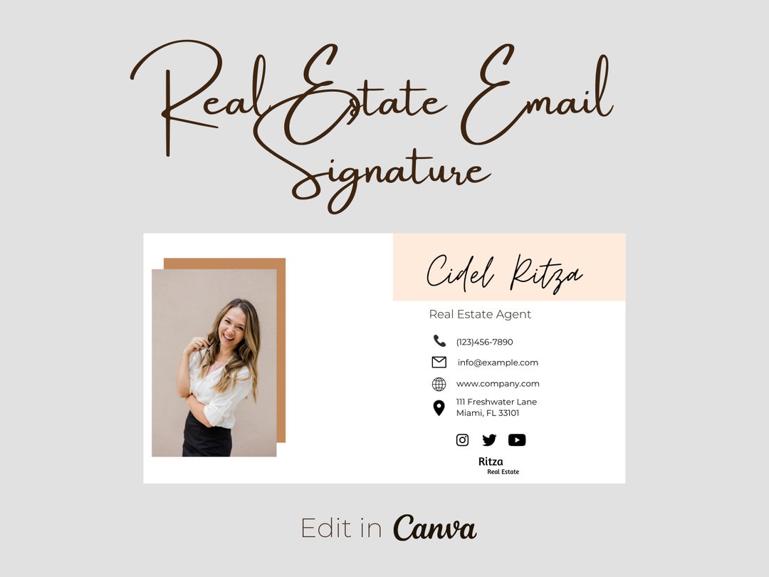 Professional Email Signature Template With Personal Photo & Logo ...