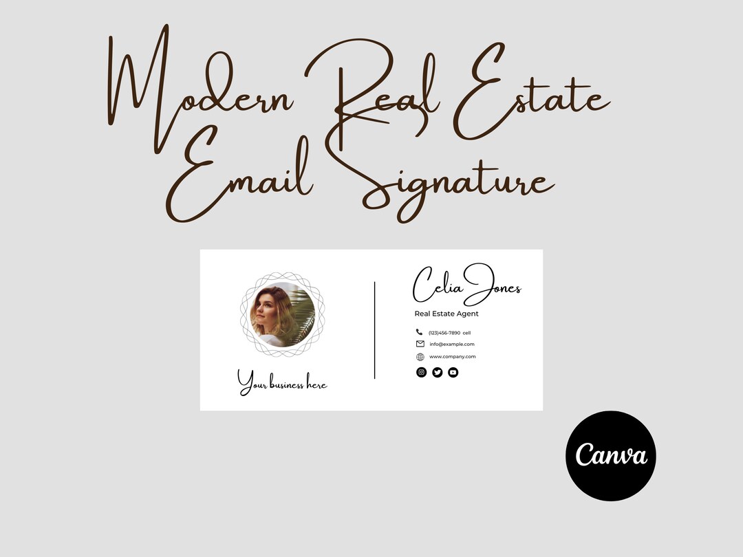 Professional Email Signature Template | Canva Editable | Photo & Logo ...