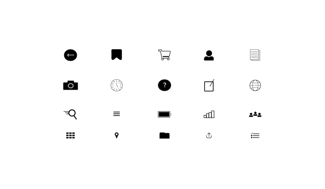 Modern Minimalistic Icon Pack – 100 Black & White SVG, PNG, and JPG ...