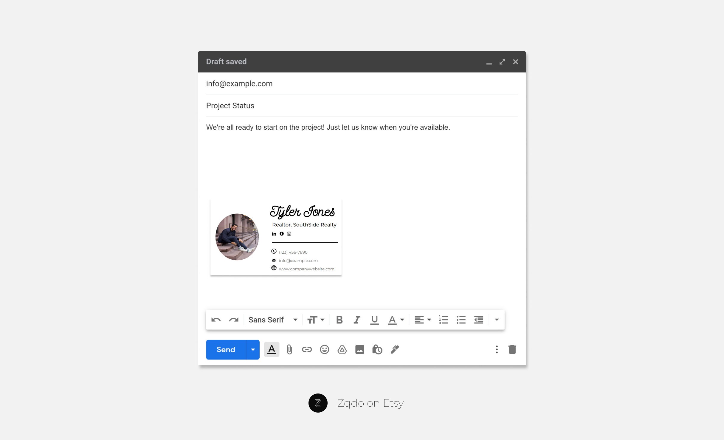 HTML Email Signature Template With Photo & Logo | Editable in HTML ...