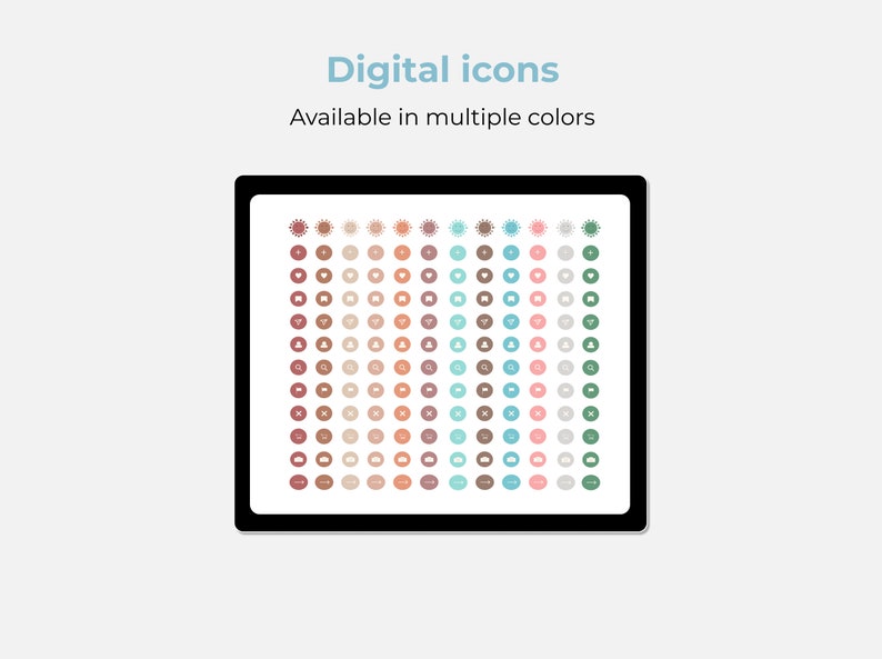Digital Icons & Sticker Book, PNG Format and Compatible With Goodnotes ...