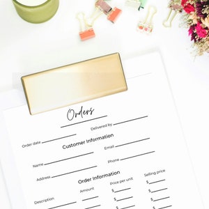Editable Order Form | Order Form Template | Printable Etsy Shop ...