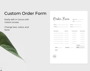 Editable Basic Order Form - Etsy