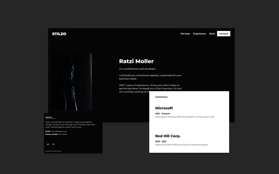 Stilzo Web Developer Portfolio HTML Template - Etsy
