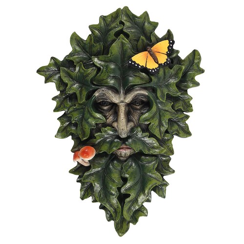 Green Man Leaf Face With Lizard Mythical Wall Plaque Home - Etsy