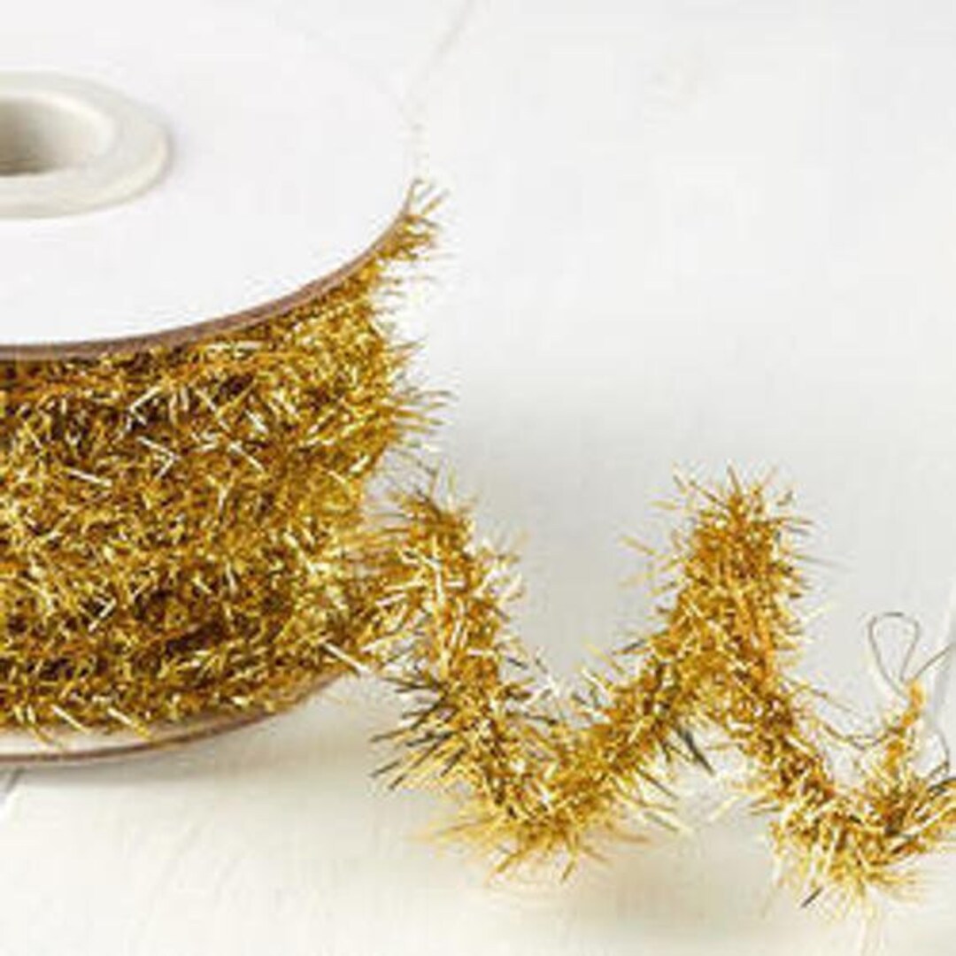 Red and Gold Tinsel - Christmas Tinsel - by the Yard - Etsy