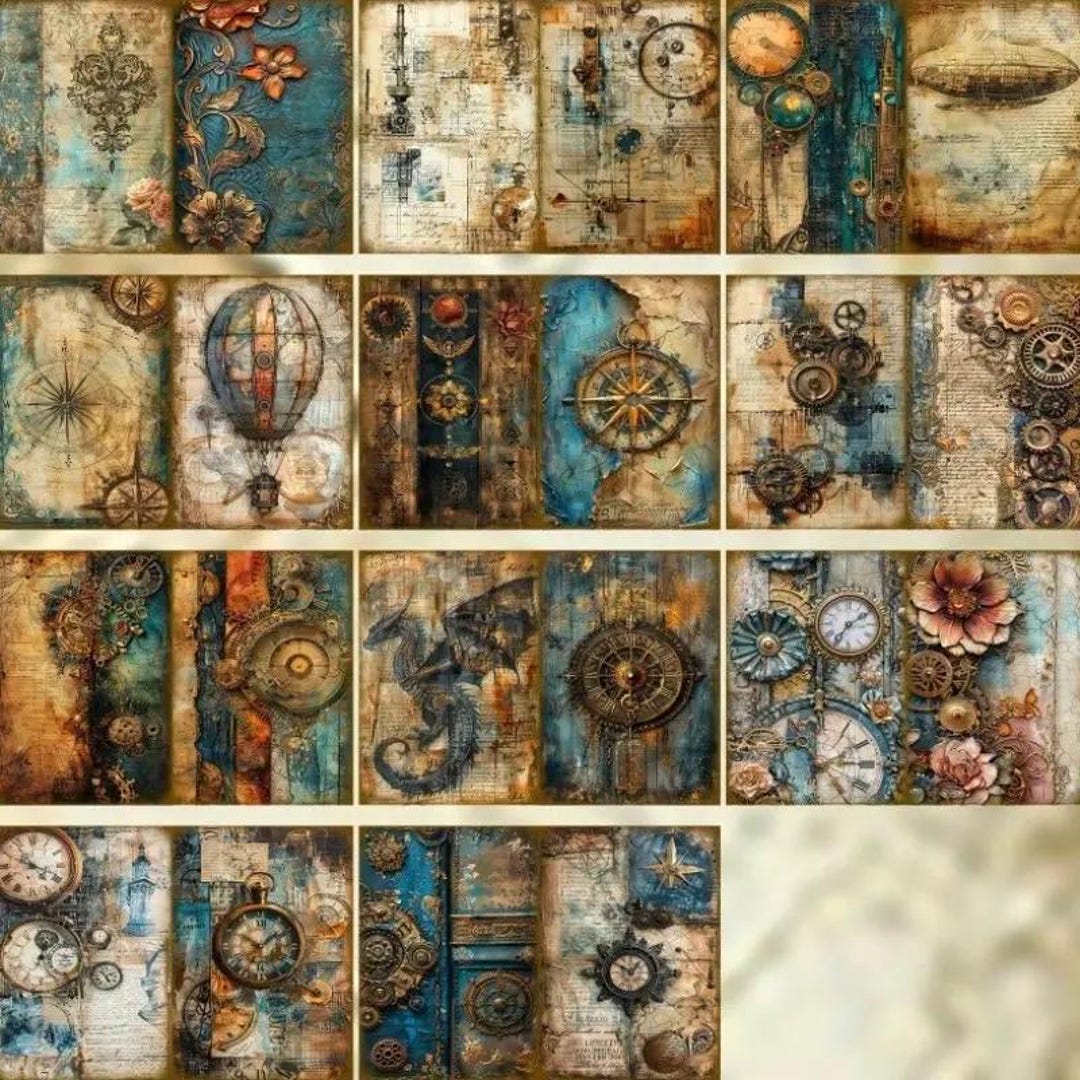 Steam Punk Scrapbook Papers - Scrapbooking - Etsy