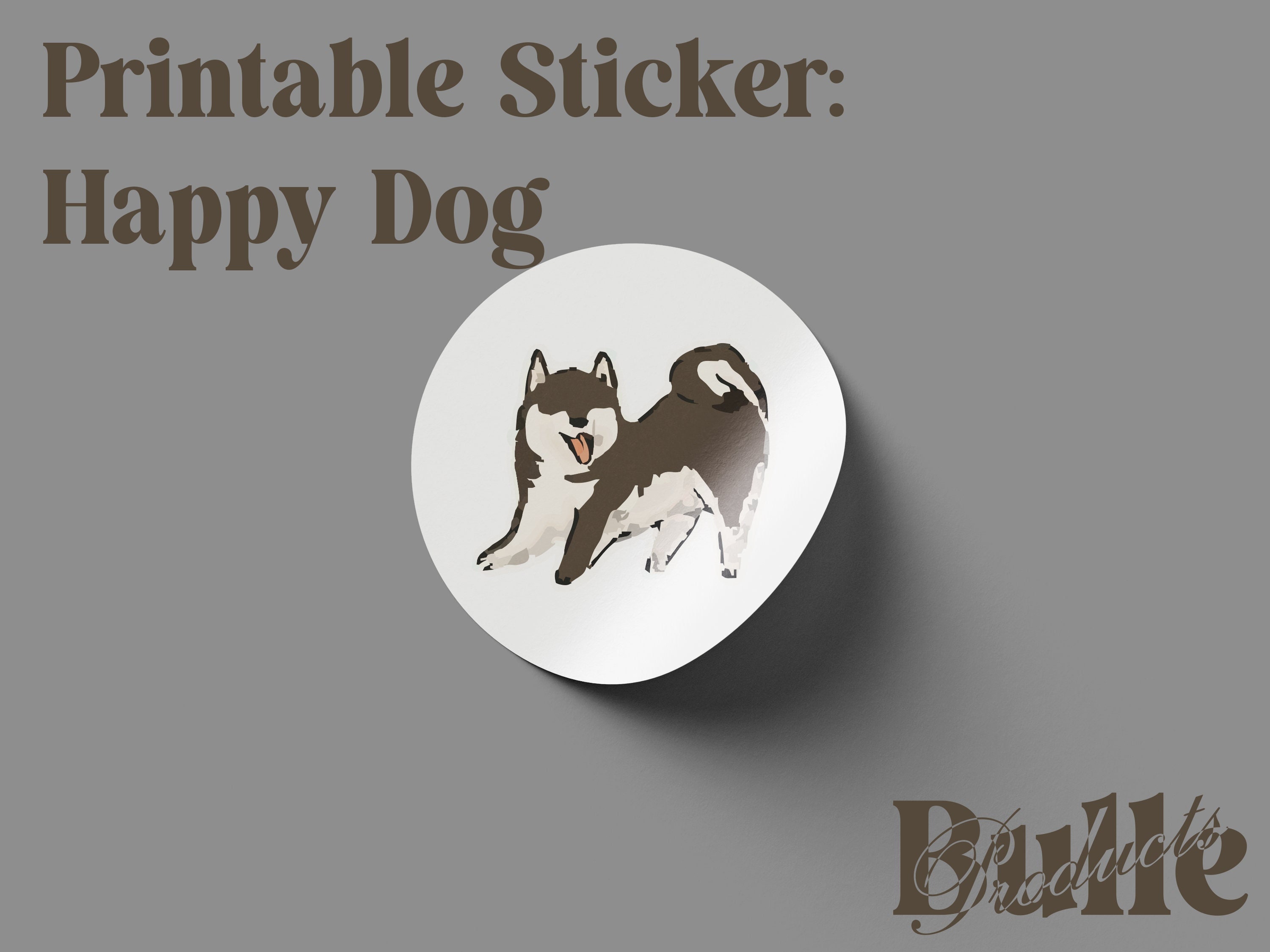 Printable Sticker: Happy Dog/sticker/dog/cute - Etsy