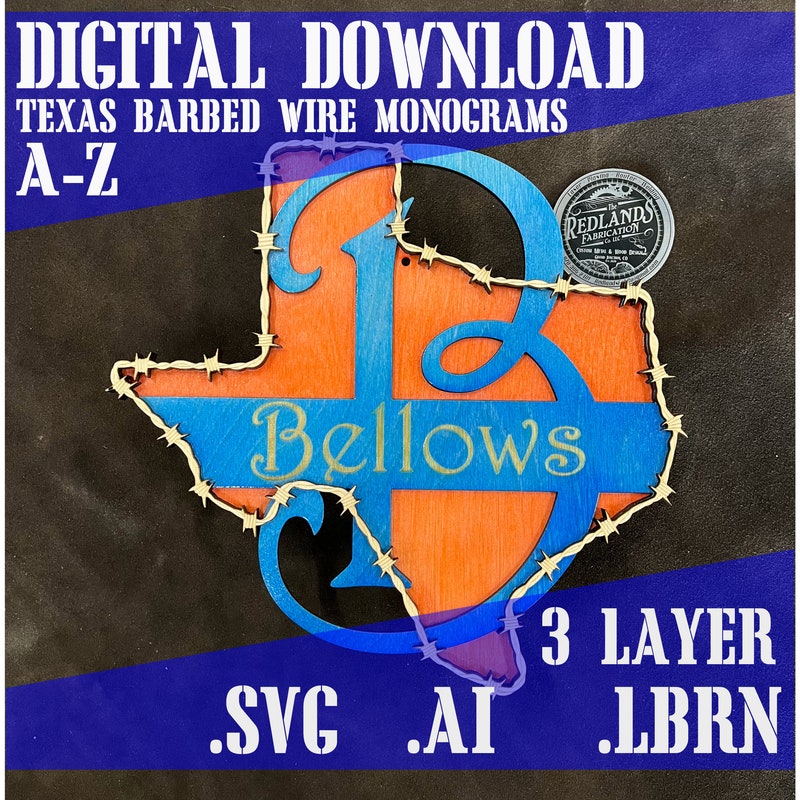 Barbed Wire Monogram - Etsy