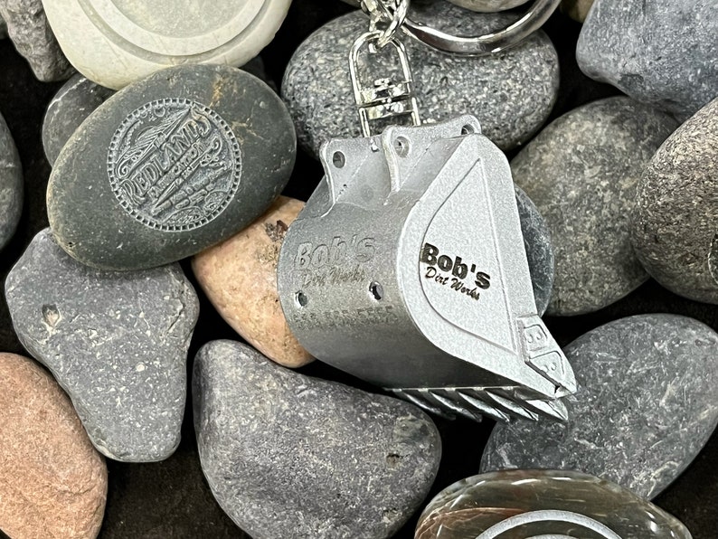 Engraved Excavator Bucket Keychain, Construction, Digger Bucket ...