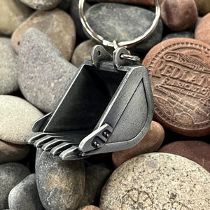 Engraved Excavator Bucket Keychain, NEW FINISH Options-construction ...