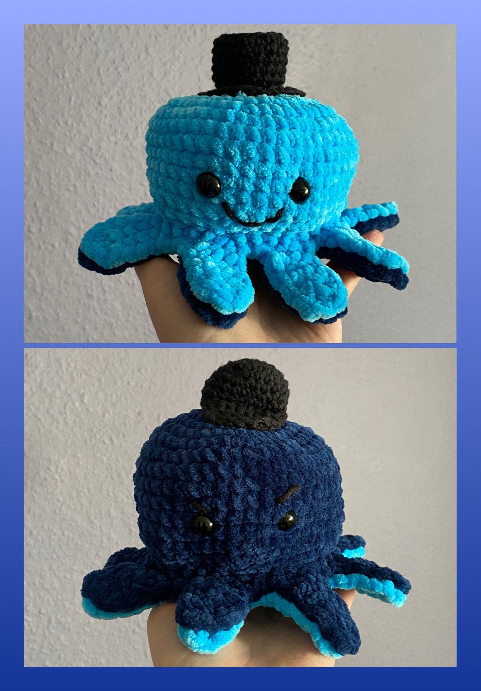 Reversible Octopus Mood Stuffed Toy Plushie Crochet Pattern - Etsy