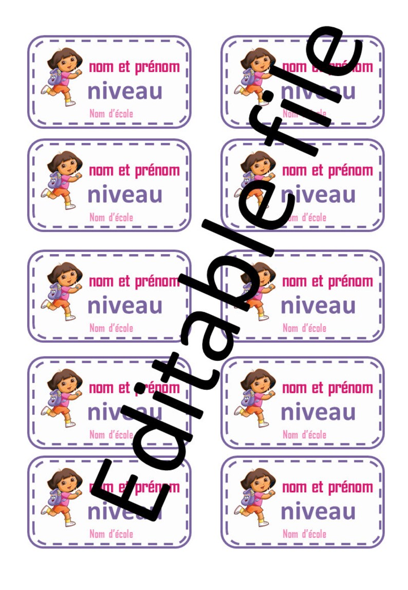 Editable School Label/ Ppx File / Etiquette Scolaire Personnalisable ...