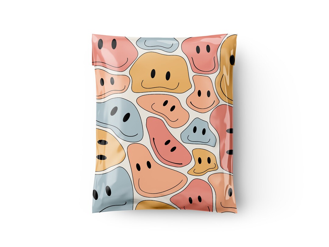 6x9" Poly Mailer, Shipping Bag, Smiley Face Bag for Packaging, Colorful ...