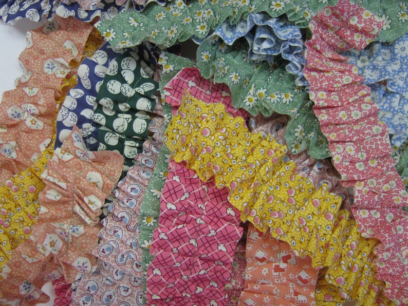 Vintage or Vintage Style Fabric Ruffles for Handmade Journals, Junk ...