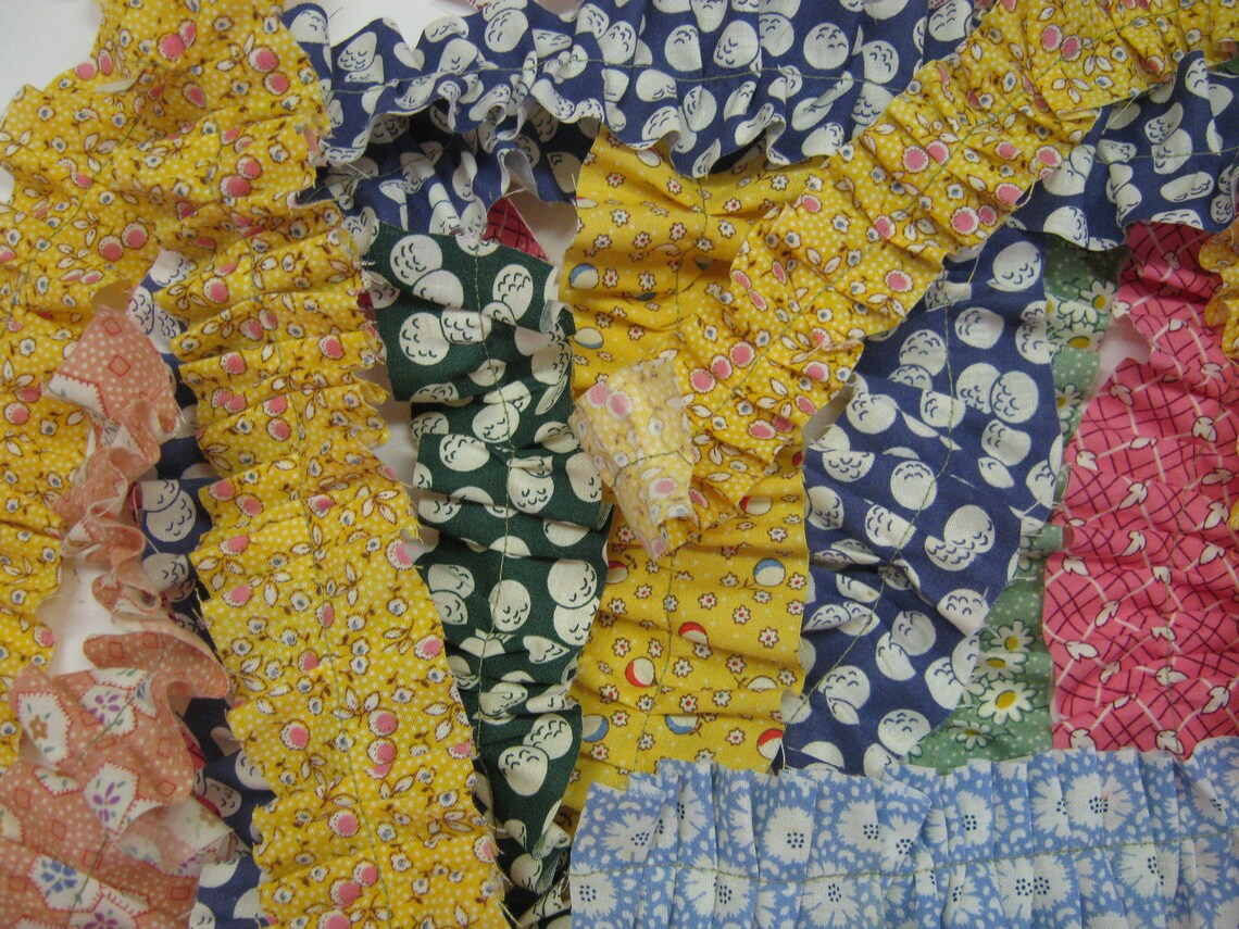 Vintage or Vintage Style Fabric Ruffles for Handmade Journals, Junk ...