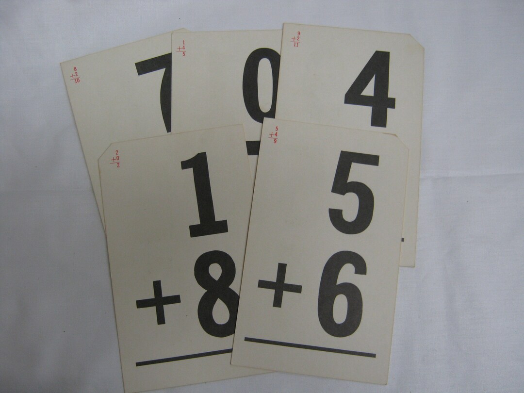 Vintage Addition Math Flash Cards, Junk Journal, Mixed Media, Collage ...