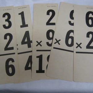 Vintage Multiplication Flash Cards, Junk Journal Supplies, Mixed Media ...