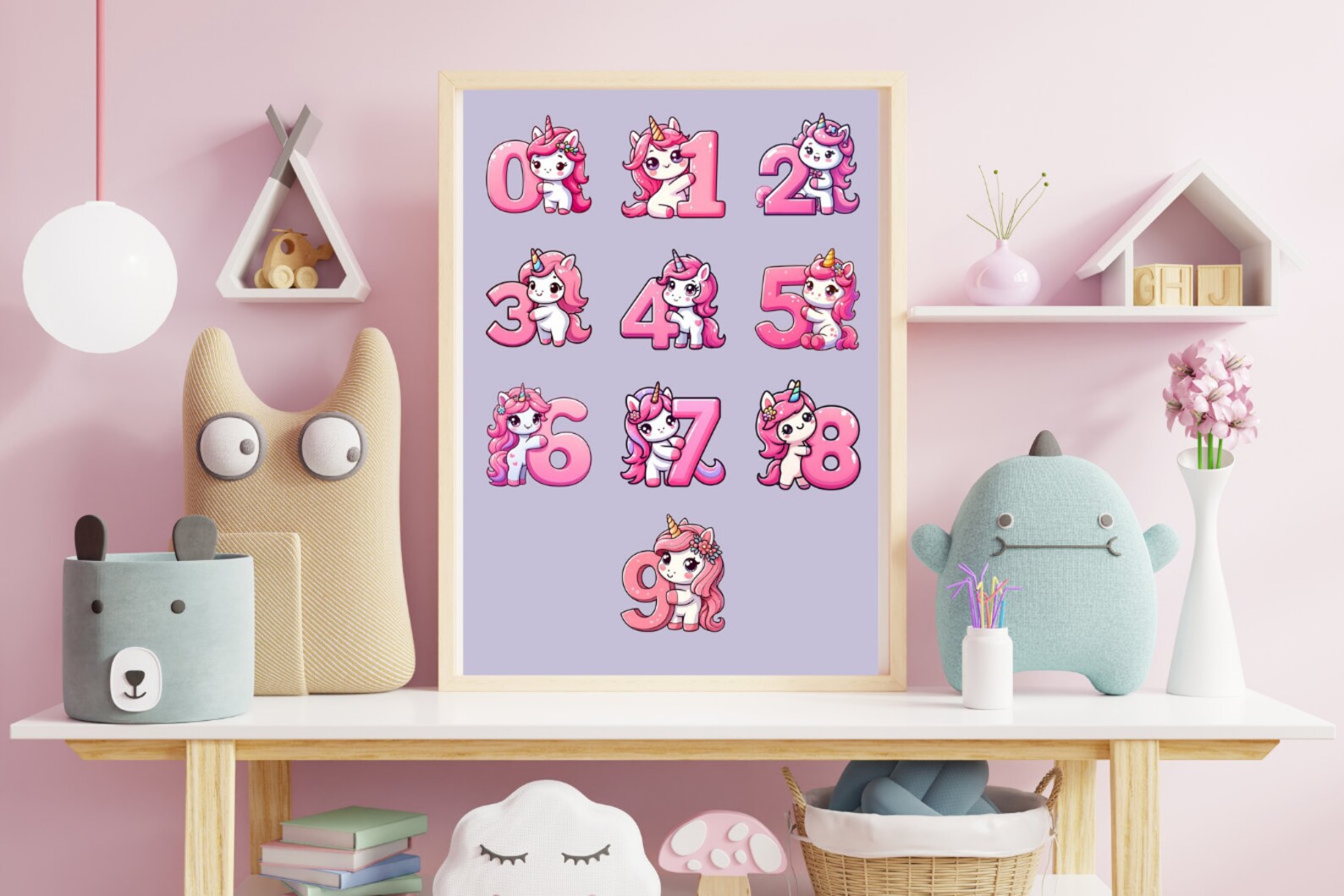 Magical Unicorn Alphabet & Math Poster Set: Enchanting Learning Decor ...