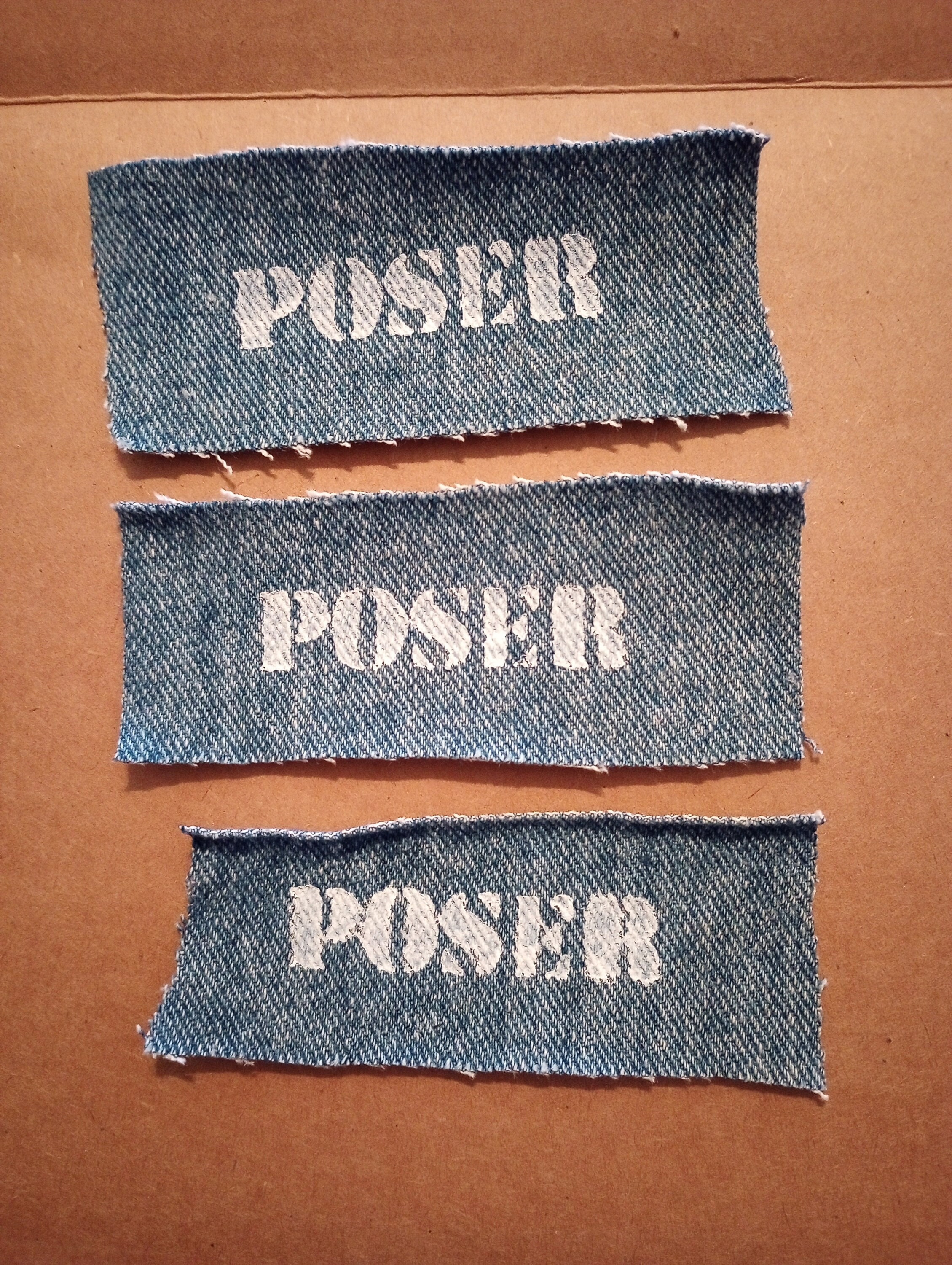 POSER Text Patch Hand Painted Flexible Paint on Canvas Sew - Etsy