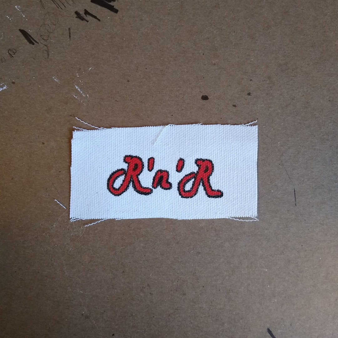 R'n'r Rock and Roll Patch - Hand Painted Flexible Paint on Denim - Sew ...