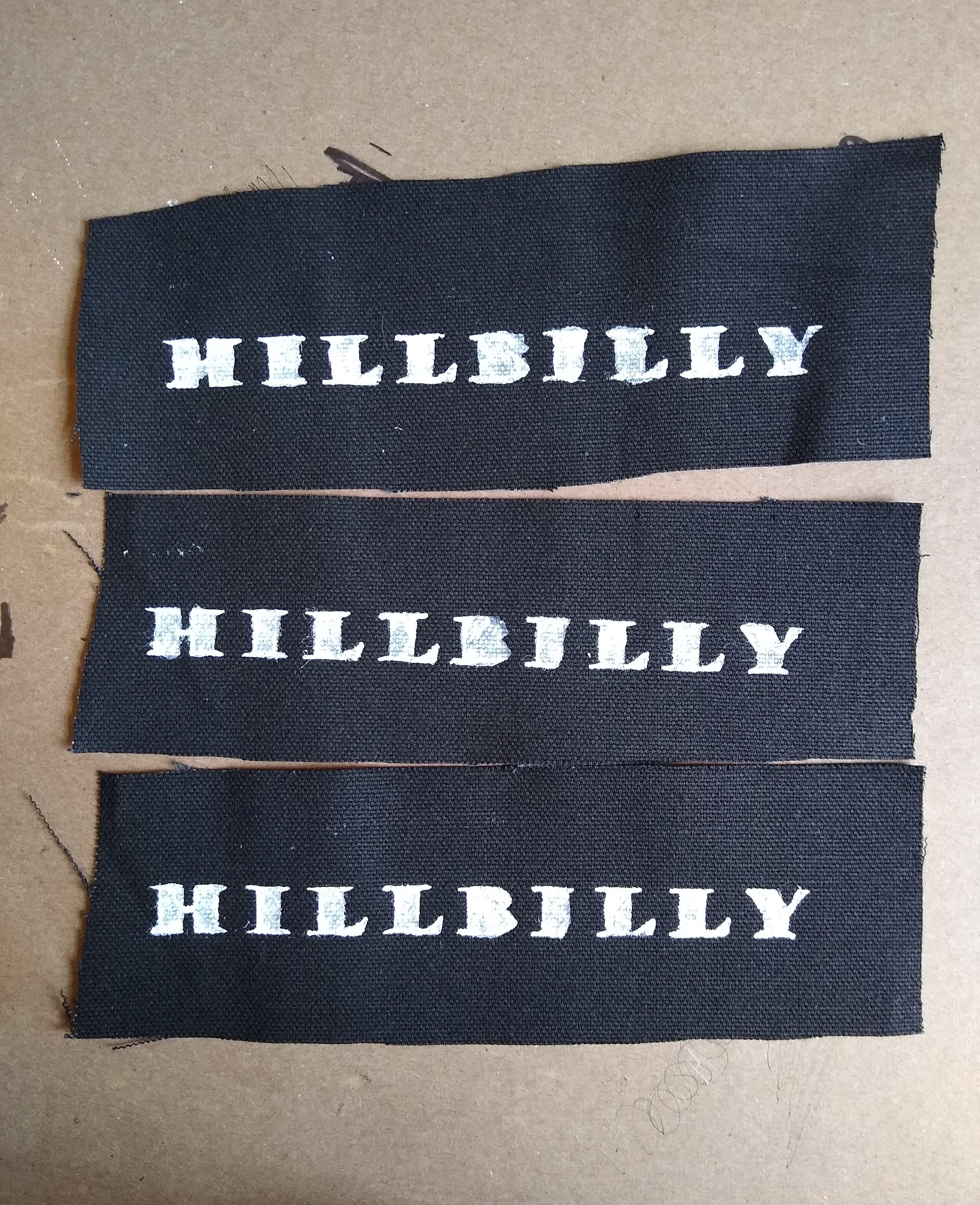 Hillbilly Text Patch Hand Painted Flexible Paint on Canvas Sew on ...
