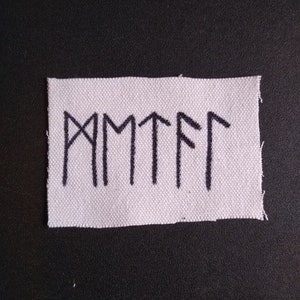 METAL in Elder Futhark Norse Runes Patch - Hand Drawn on Canvas Cloth ...
