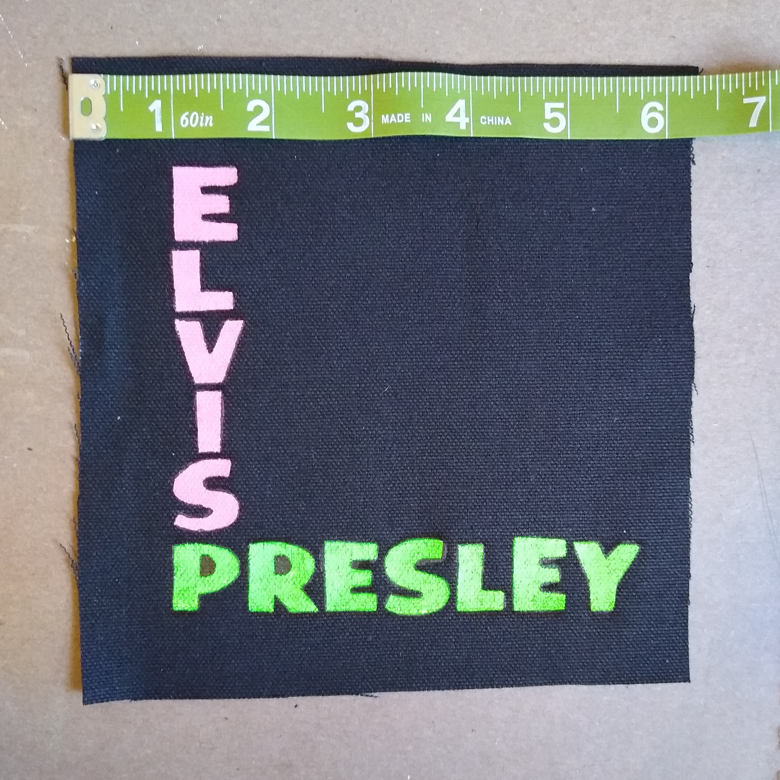 Elvis Presley Text Patch - Hand Painted Flexible Paint on Canvas - Sew ...