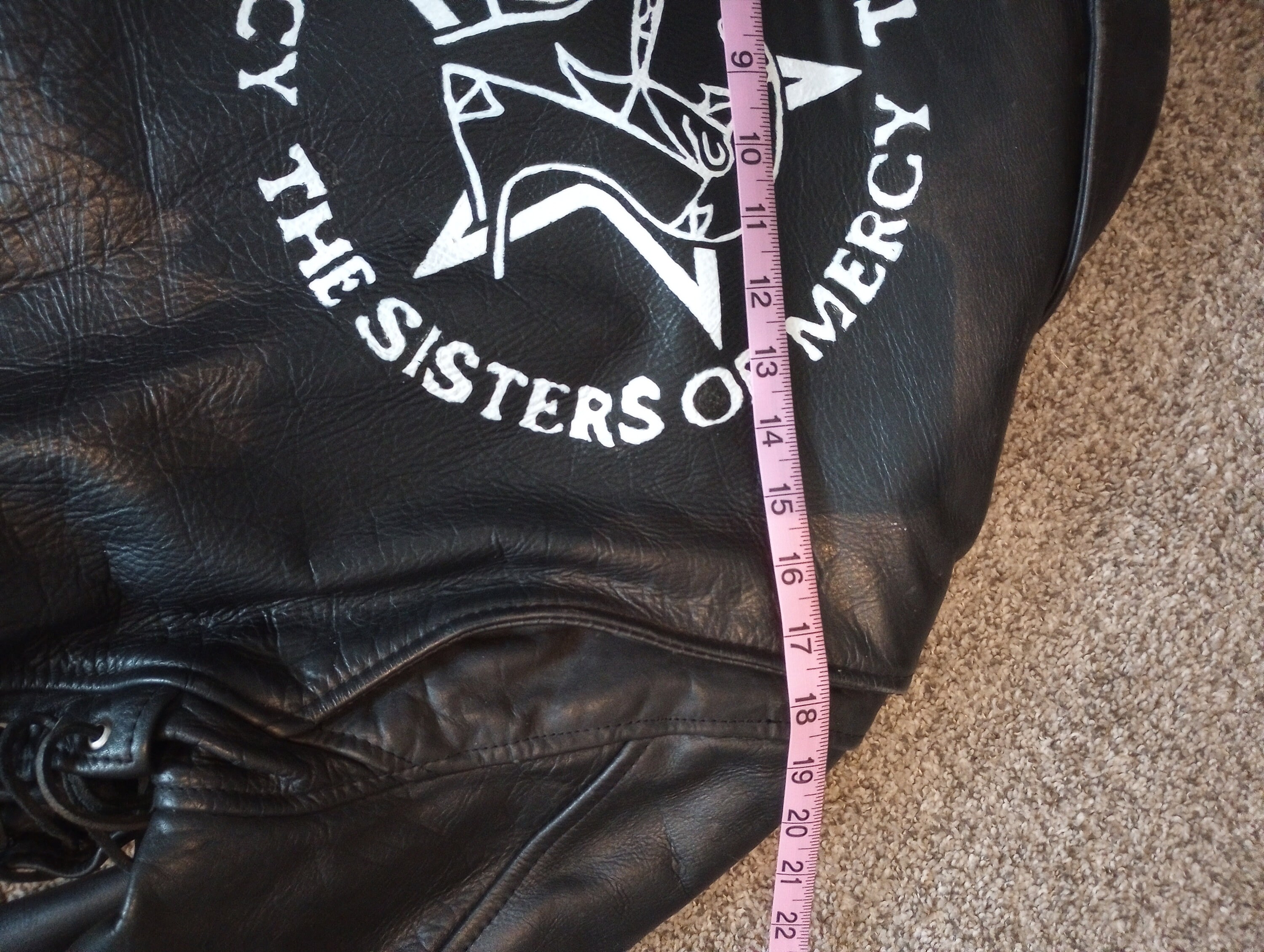 Handpainted Sisters of Mercy Logo Perfecto Jacket Gino Leathers Biker ...