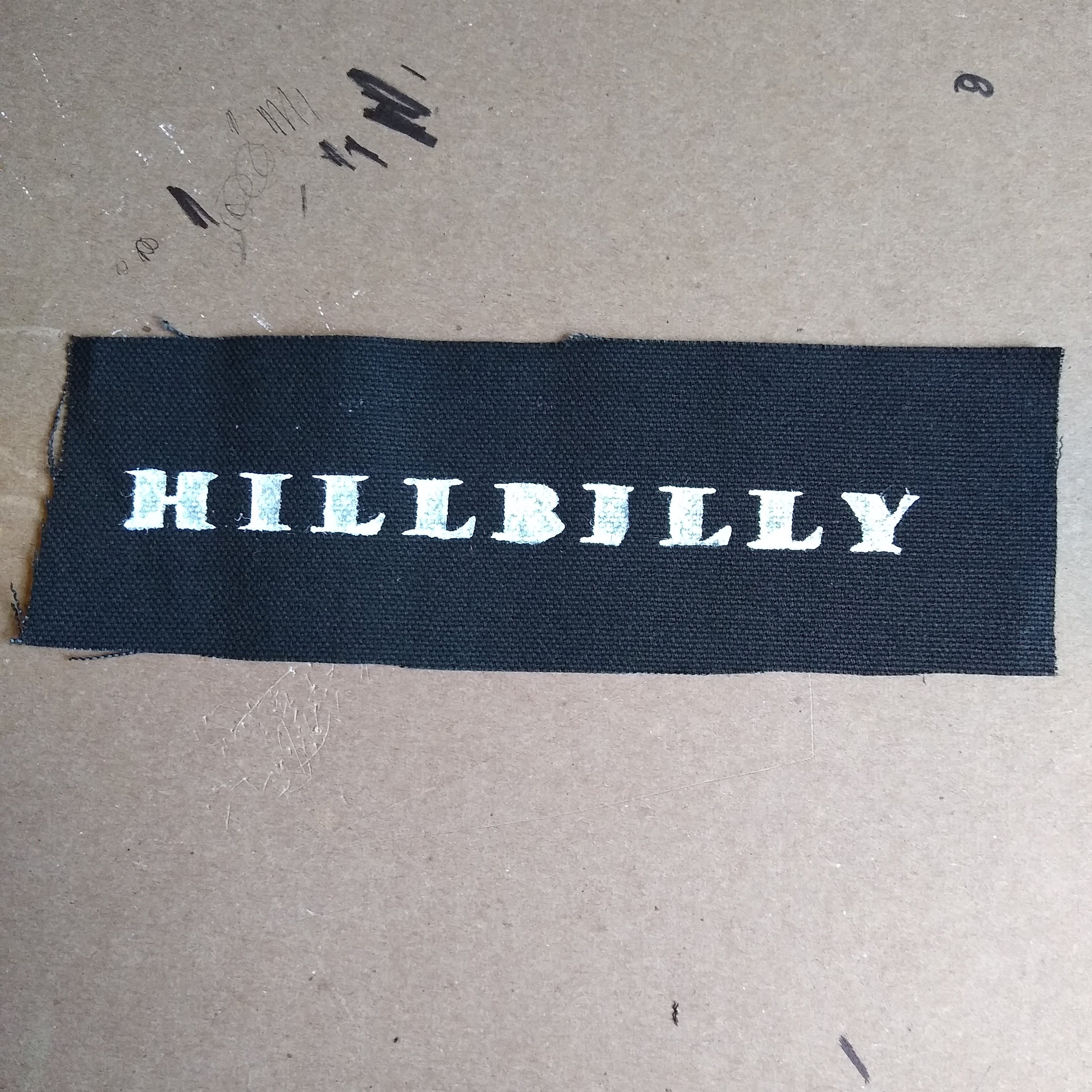 Hillbilly Text Patch Hand Painted Flexible Paint on Canvas Sew on ...
