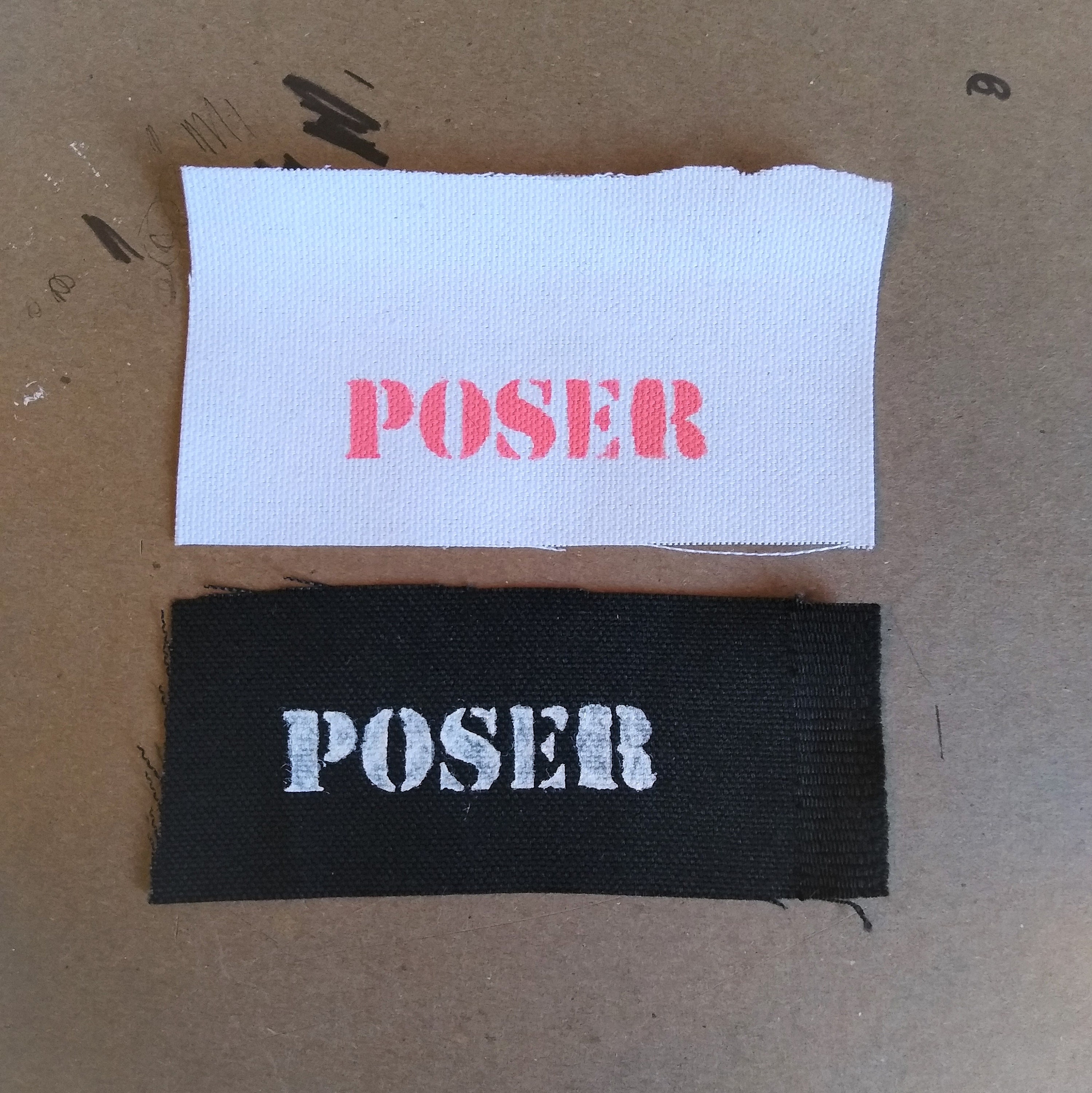POSER Text Patch Hand Painted Flexible Paint on Canvas Sew - Etsy