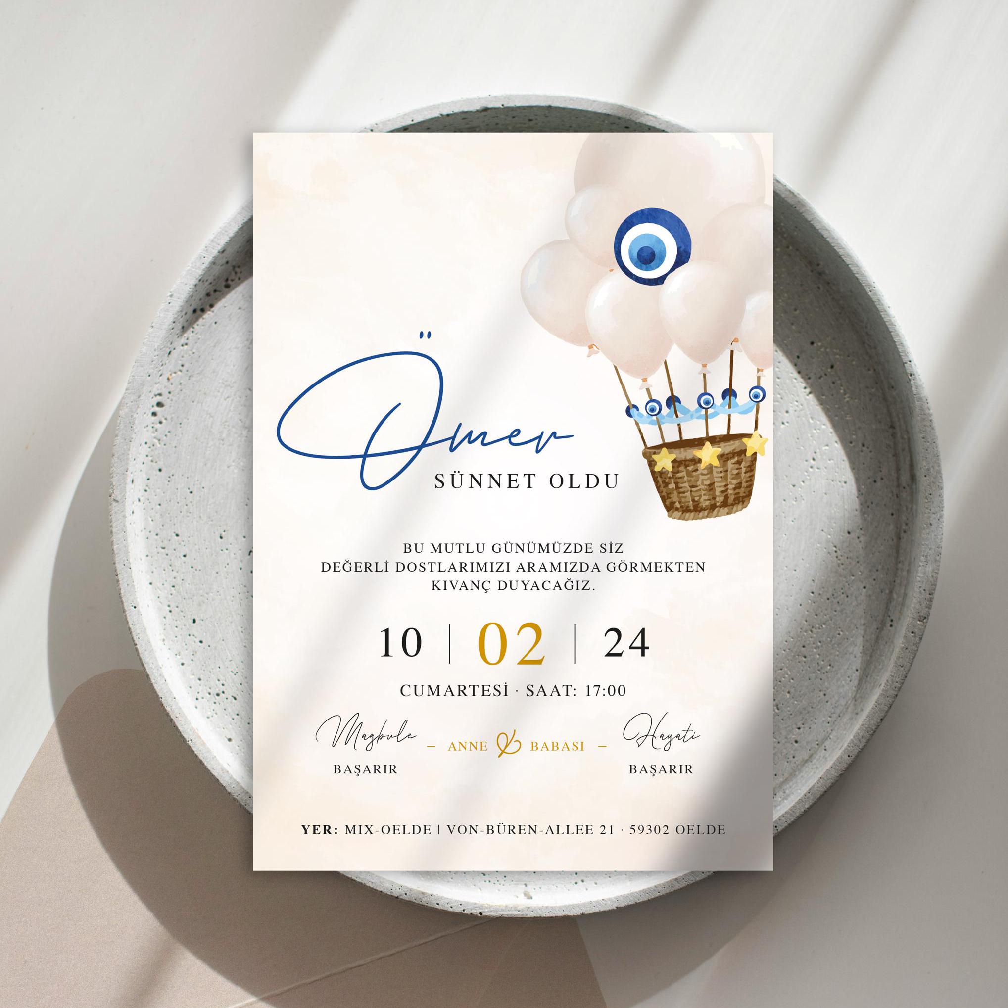 Sünnet Karti | Isme özel Sünnet Karti | Inviation | Sunnet | Digital | Sünnet Dügün Davetiyesi ...