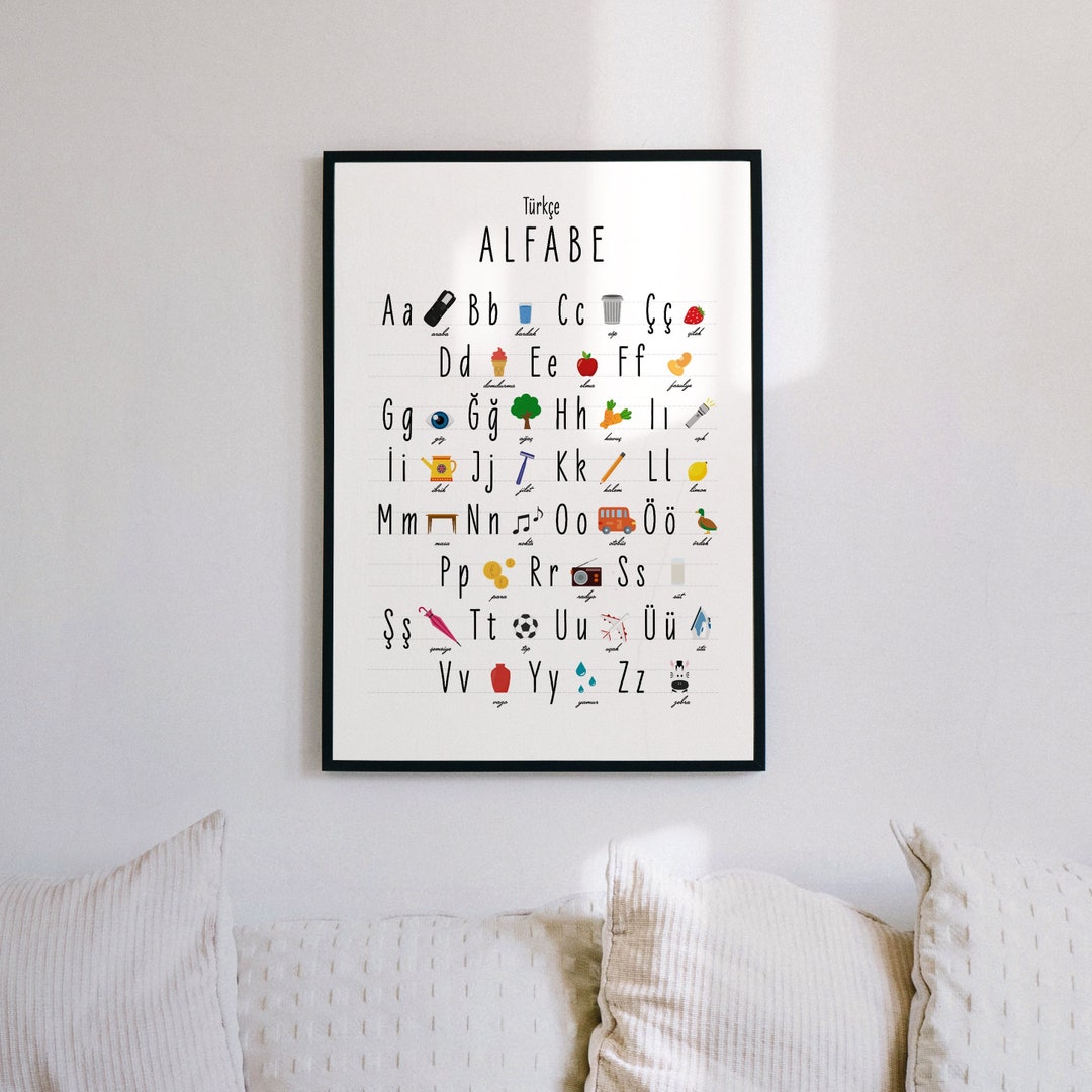 Türkçe Alfabe Turkish Alphabet Printable - Etsy
