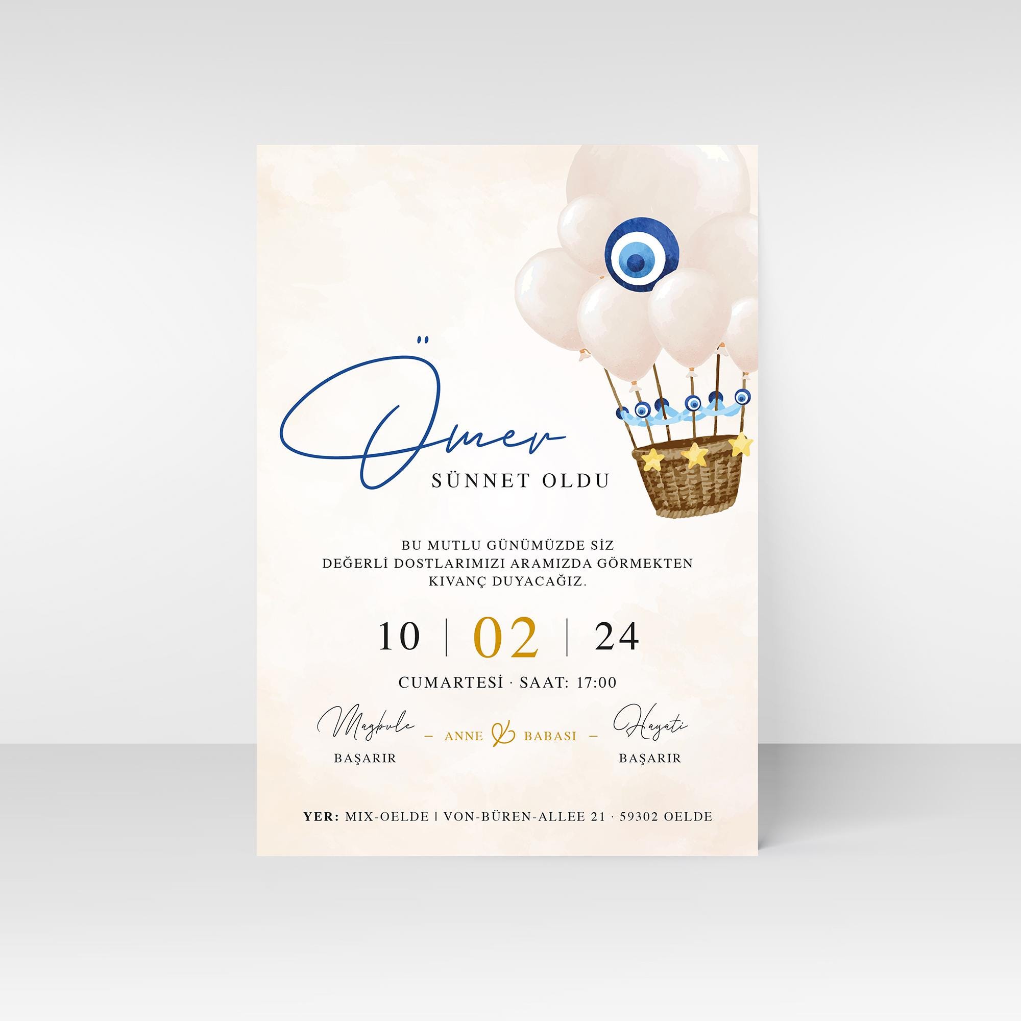 Sünnet Karti | Isme özel Sünnet Karti | Inviation | Sunnet | Digital | Sünnet Dügün Davetiyesi ...