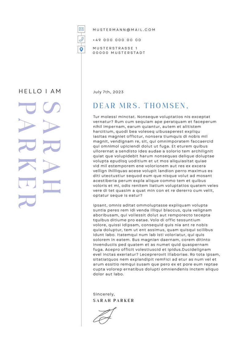 CV Template, Professional Template for Applications, Application ...