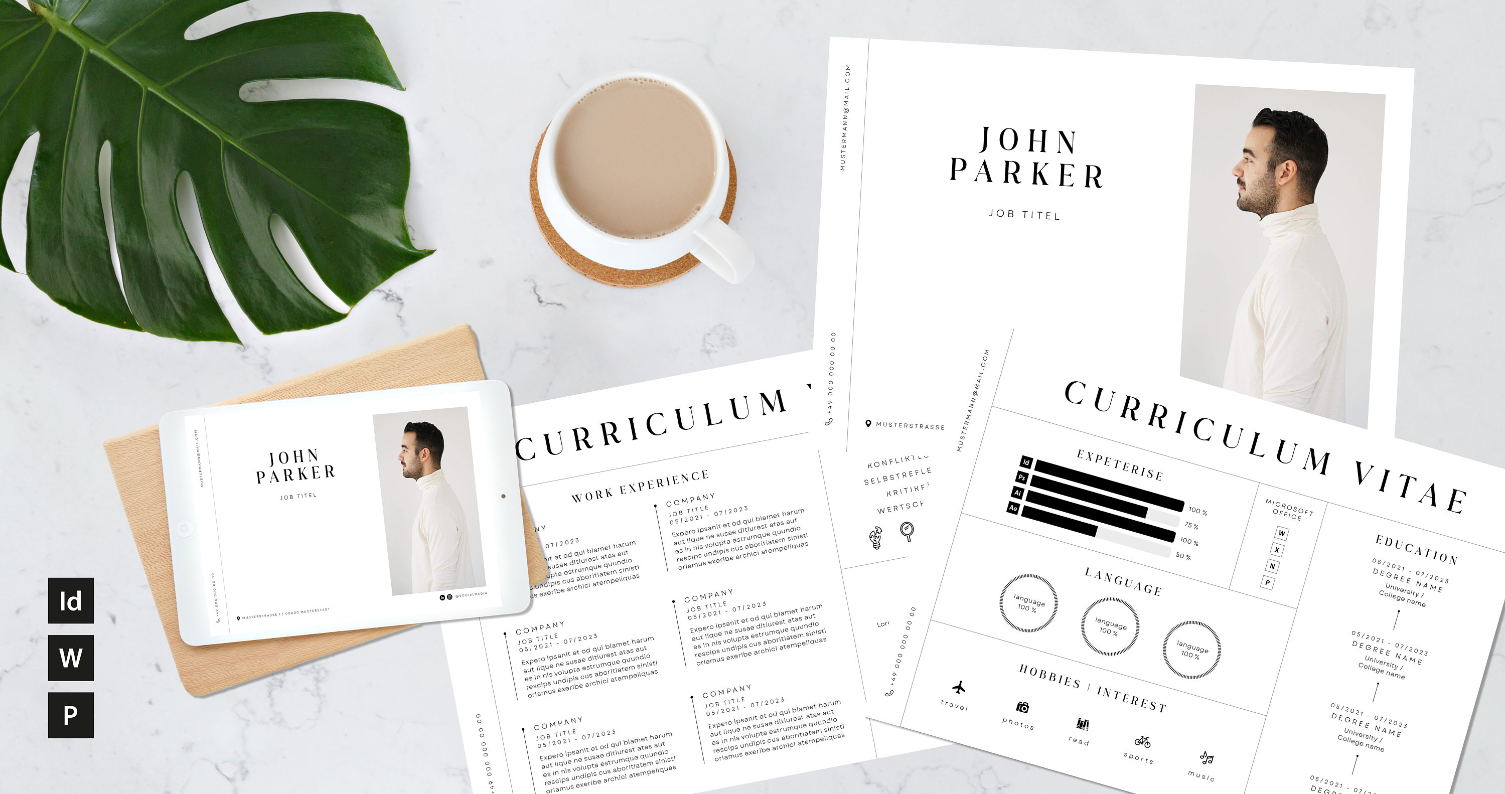 CV Template, Professional Template for Applications, Application ...