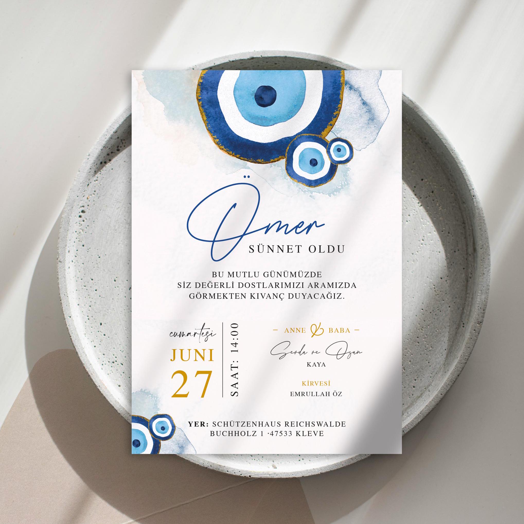 Sünnet Karti | Isme özel Sünnet Karti | Inviation | Sunnet | Digital | Sünnet Dügün Davetiyesi ...