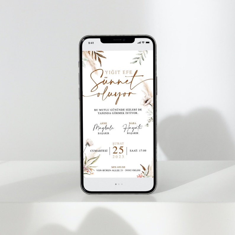 Sünnet Dügün Davetiyesi Circumcision Ceremony Digital Invitation Card ...