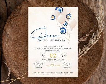 Sünnet Karti Isme özel Sünnet Karti Invitation Sunnet Digital Sünnet ...