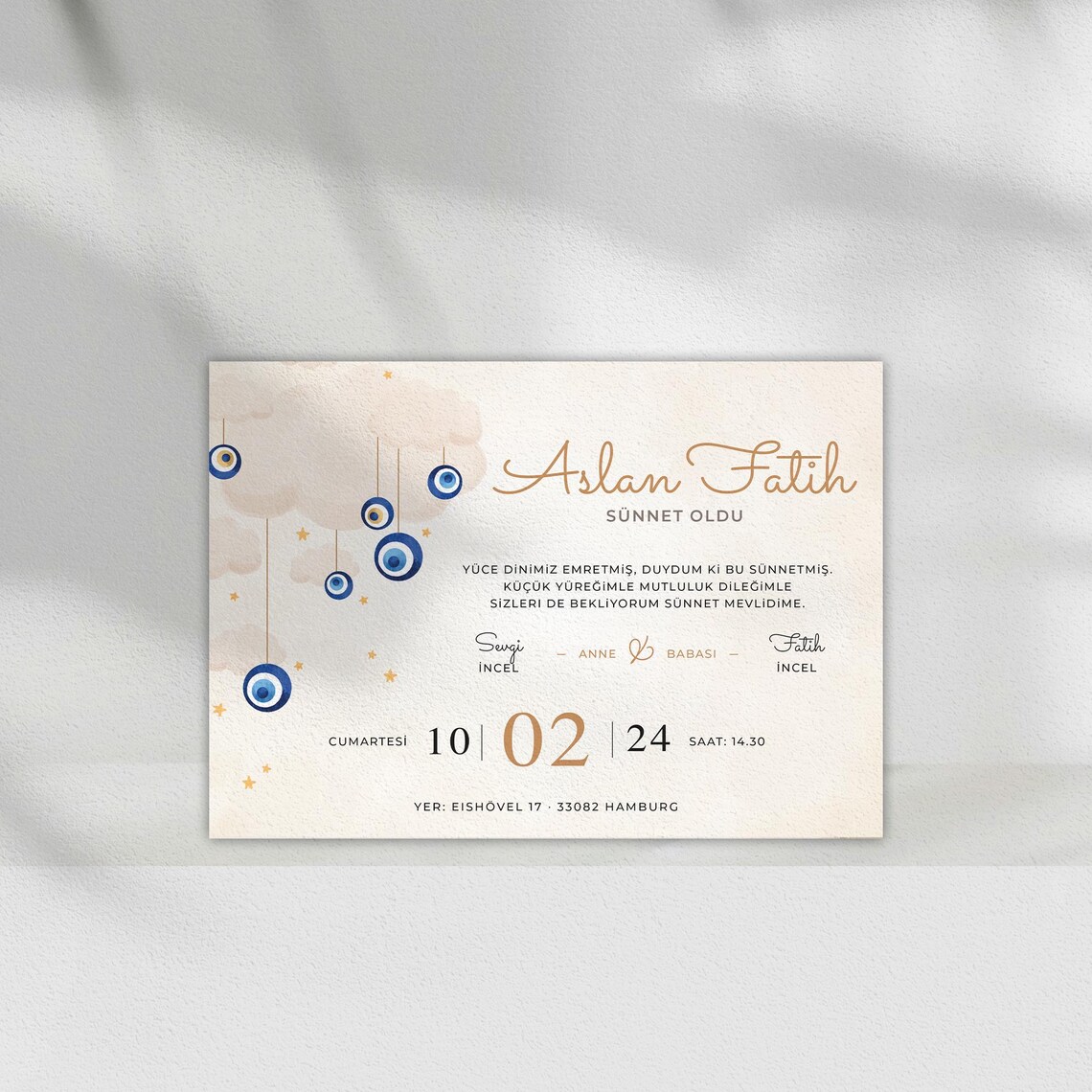 Sünnet Karti | Isme özel Sünnet Karti | Inviation | Sunnet | Digital ...