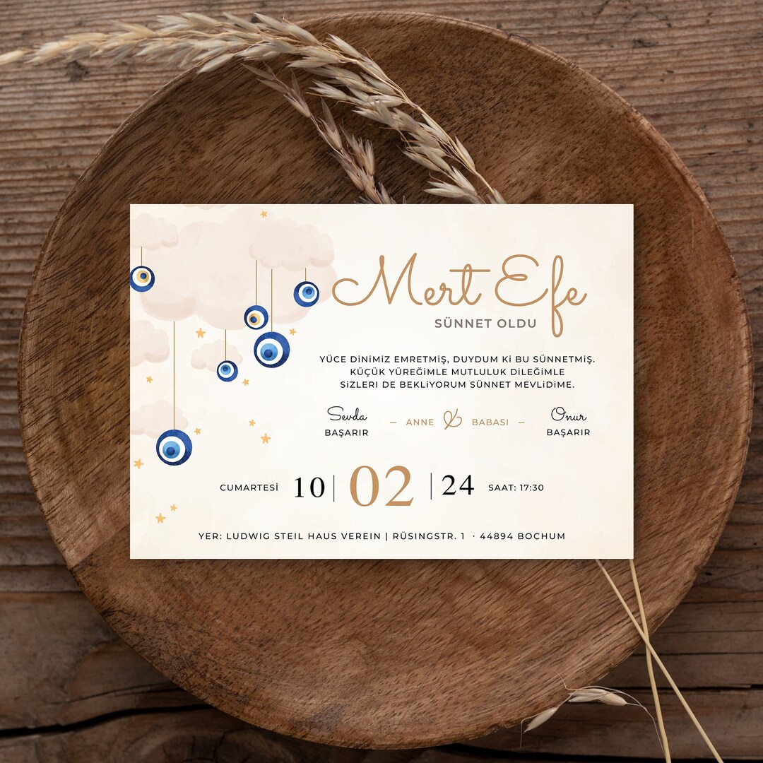 Sünnet Karti Isme özel Sünnet Karti Inviation Sunnet Digital Sünnet ...