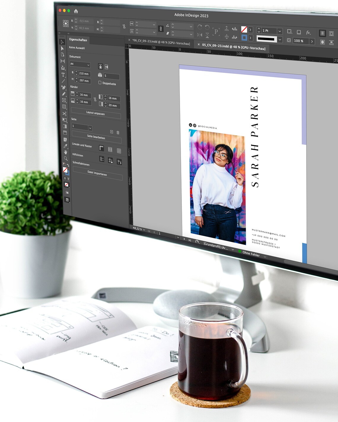 CV Template, Professional Template for Applications, Application ...