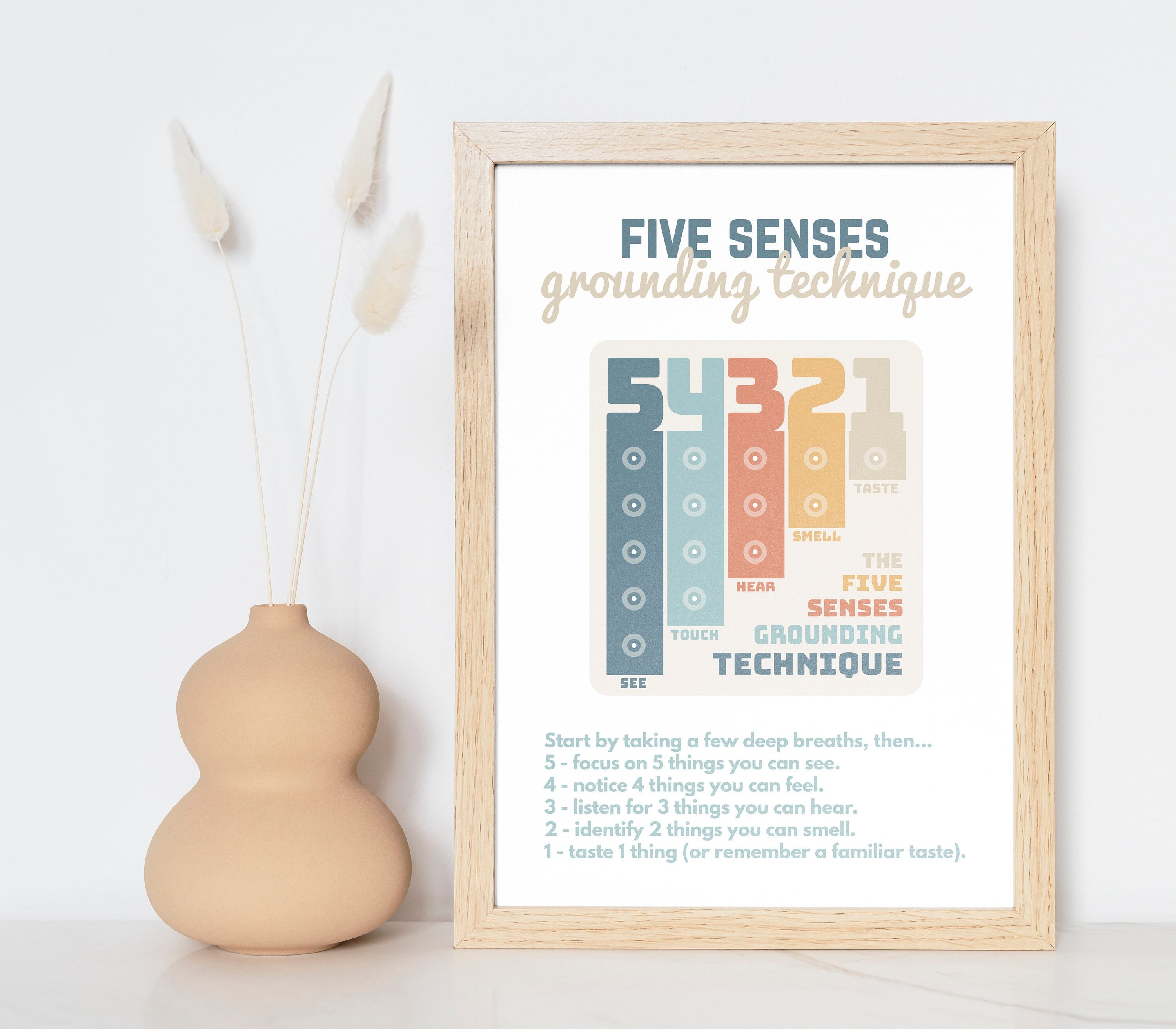 5 Senses Grounding Technique, Five Senses Exercise, Coping Skills ...