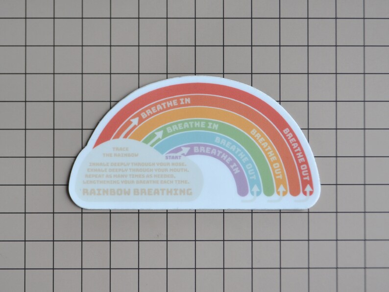 Rainbow Breathing Sticker Finger Tracing Calming Technique Kids ...