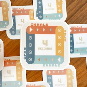 Box Breathing Sticker | Square Breathing Mindfulness Exercise | Anxiety ...